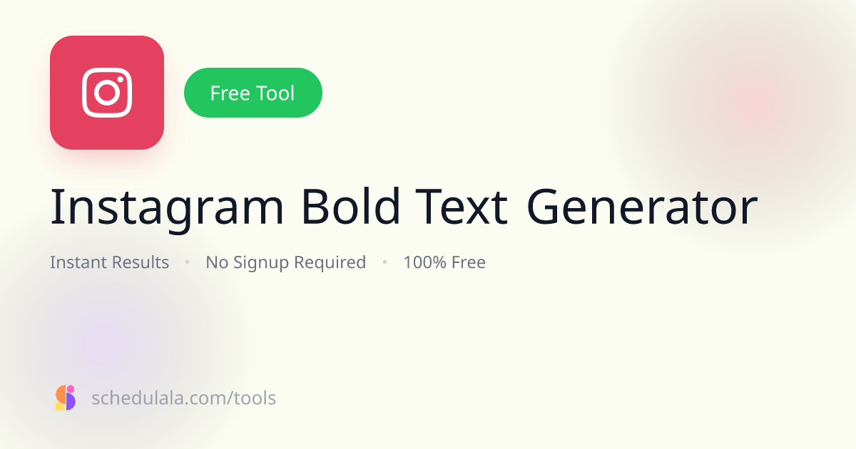 Instagram Bold Text Generator | Schedulala