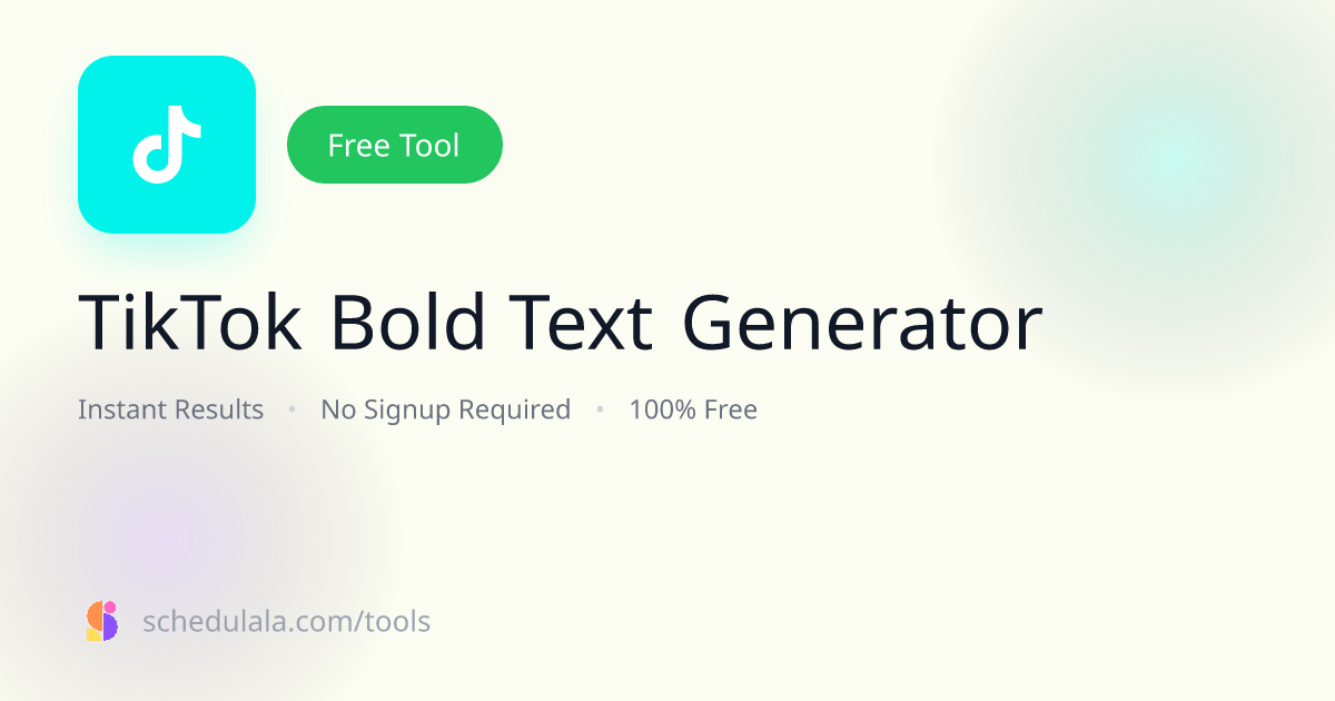 TikTok Bold Text Generator | Schedulala